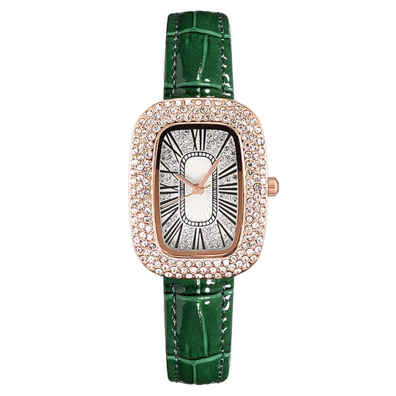 Jam Tangan Wanita, Jam Tangan Hijau Kecil, Niche Wanita, Berlian ...