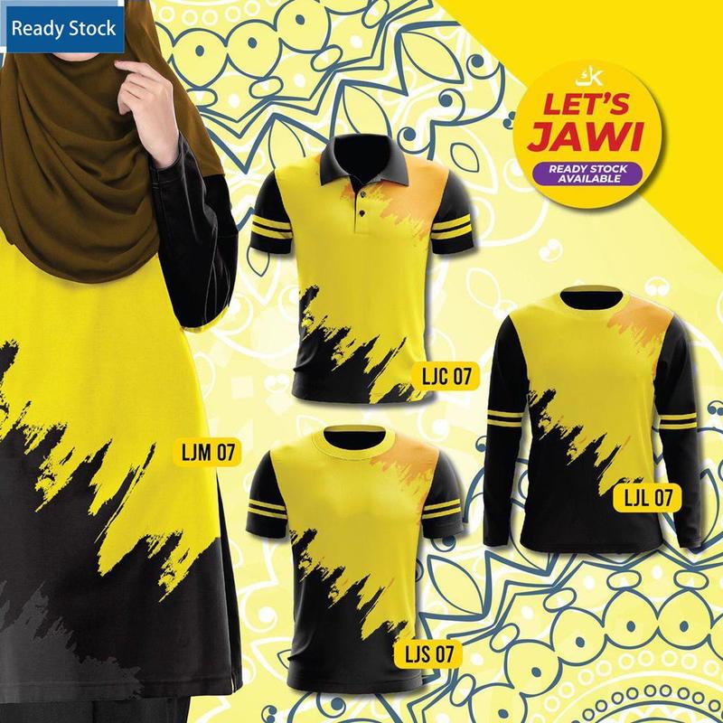 Jersi Muslimah, XS-3XL, Warna Kuning dan Hitam, Jersi Pasangan ...
