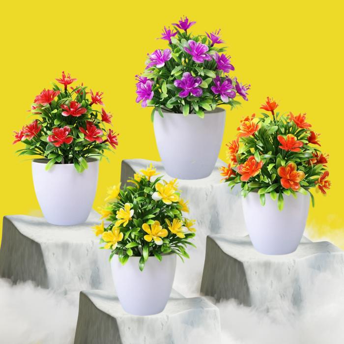 Promo PT59 Pot dan Bunga Tanaman Hias Bunga Melati Plastik Dekorasi ...