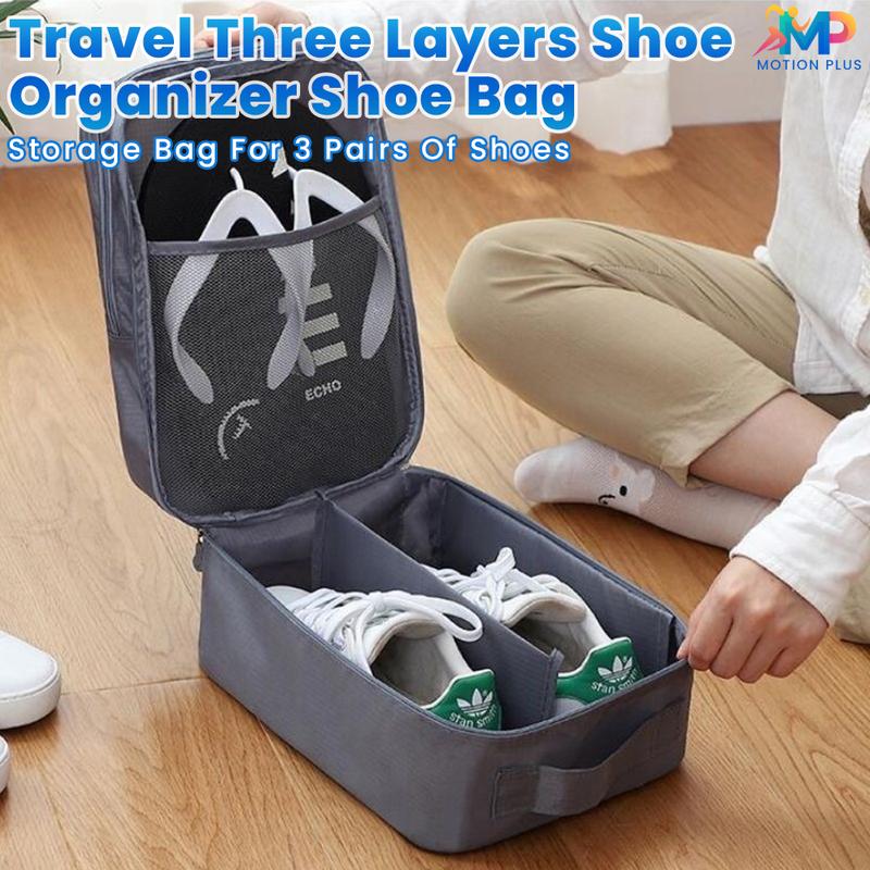 [MOTION PLUS] Travel Three Layers Shoe Organizer Shoe Bag Storage ...