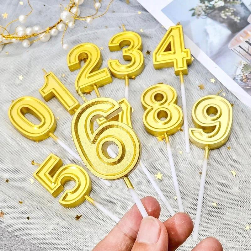 Lilin Angka Gold Warna Emas Usia Umur Tahun / Number Candle Gold Color ...