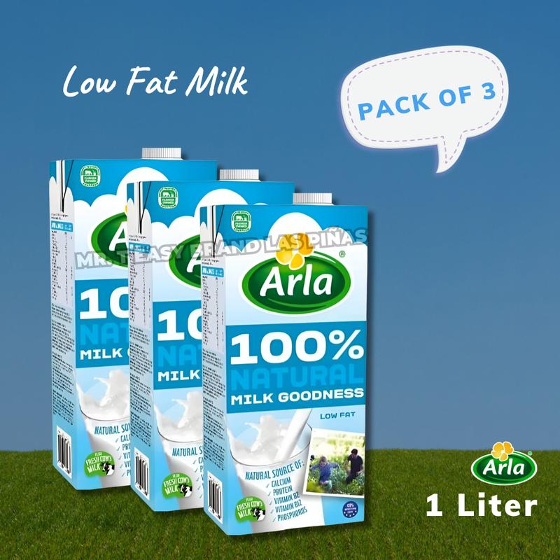 ARLA LOW FAT MILK 1 Liter Pack of 3 for coffee, shakes, breakfast ...