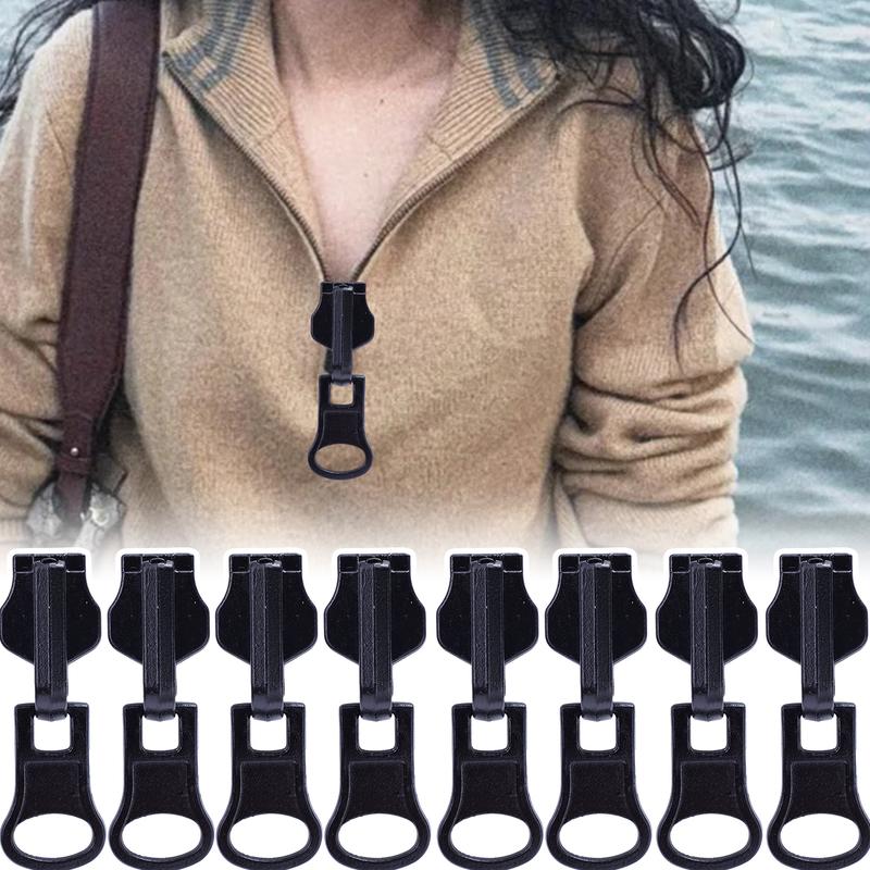 6/2Pcs Sewing DIY Detachable Zipper Heads Zipper Pull Simplicity Black ...