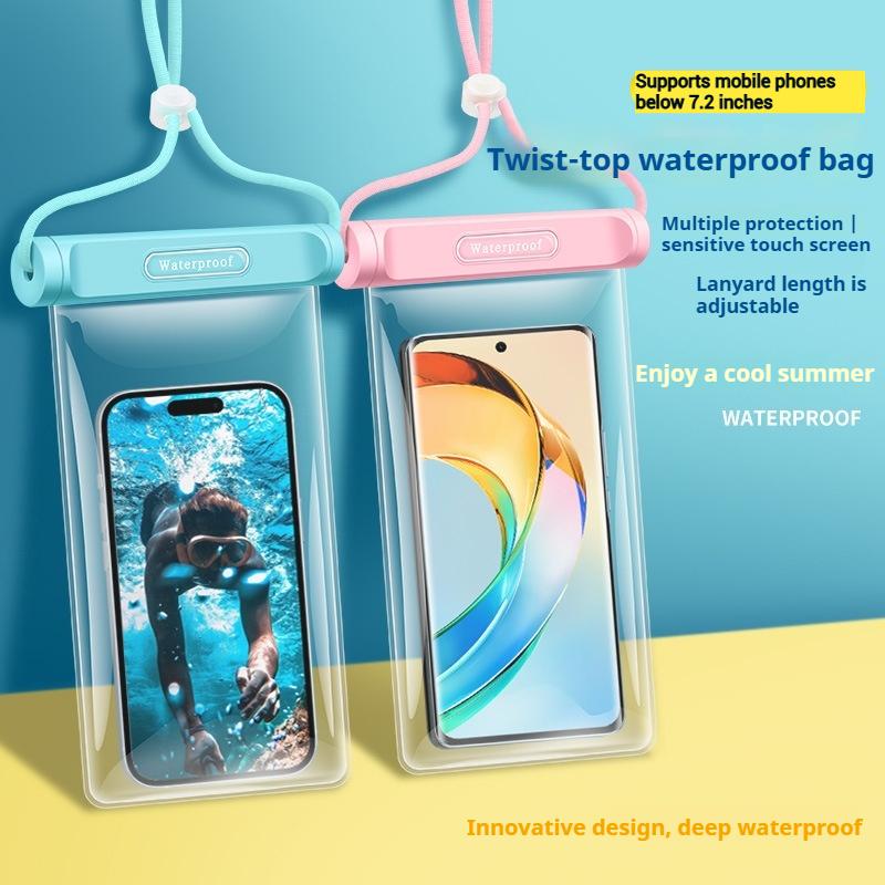 Oversized Twist-Cap Mobile Phone Waterproof Bag, Sealed Protective ...