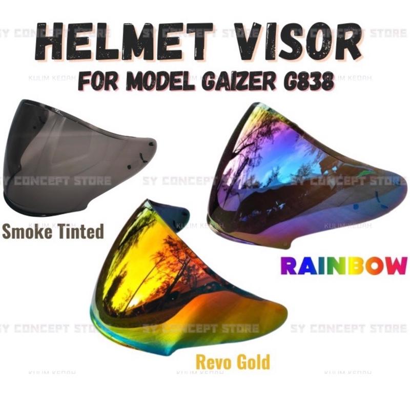 (VISOR) Gracshaw Gaizer G838 Helmet- Smoke Tinted/Revo Gold/Rainbow ...
