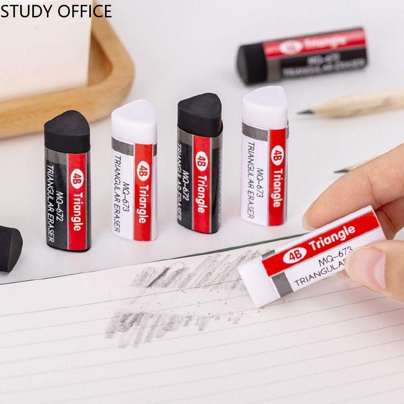 STUDY OFFICE Durable Soft and Clean 4B Erasers Black White Long-lasting ...