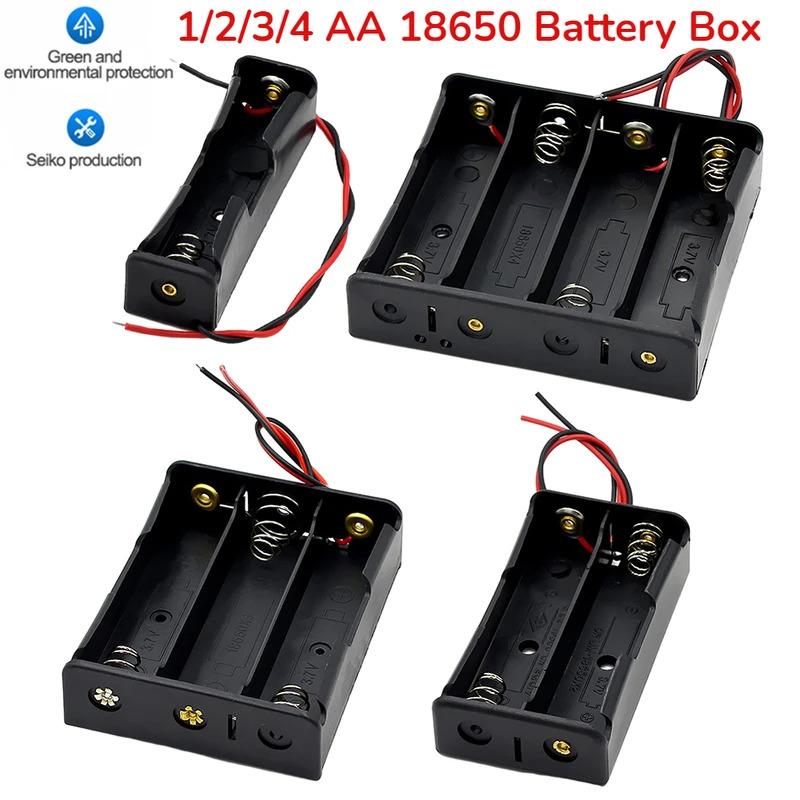 1/2/3/4 AA 18650 Battery Storage Box Container for 18650 Battery ...