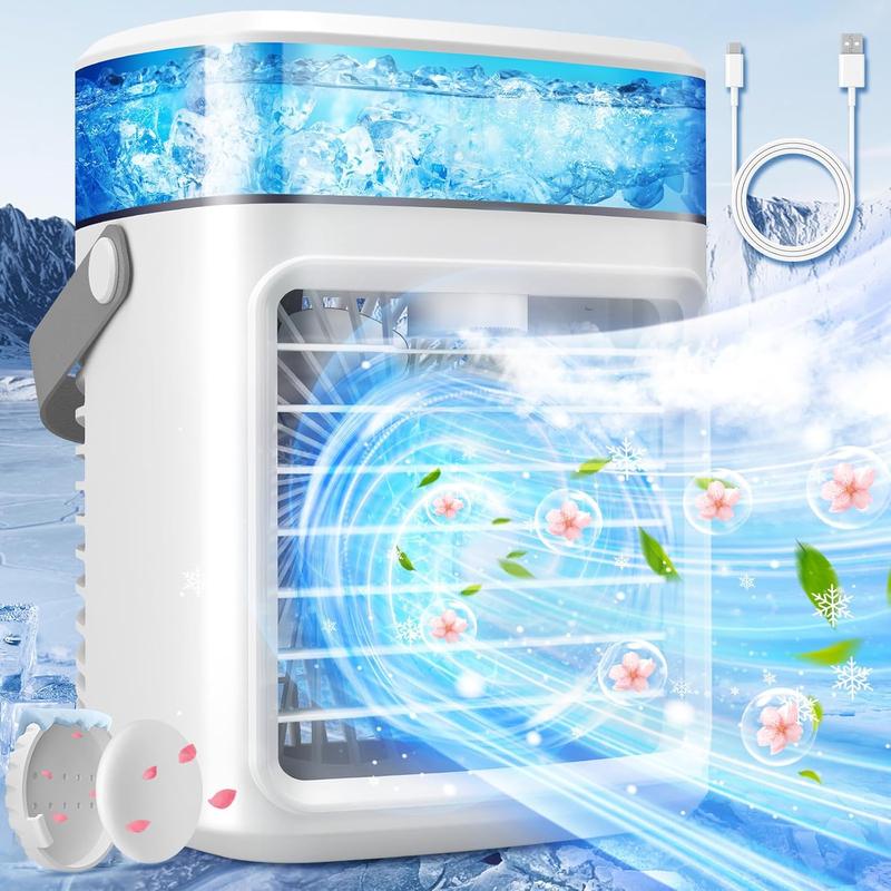 Portable Air Conditioner, 2200mAh Rechargeable 3 Powerful Speeds ...