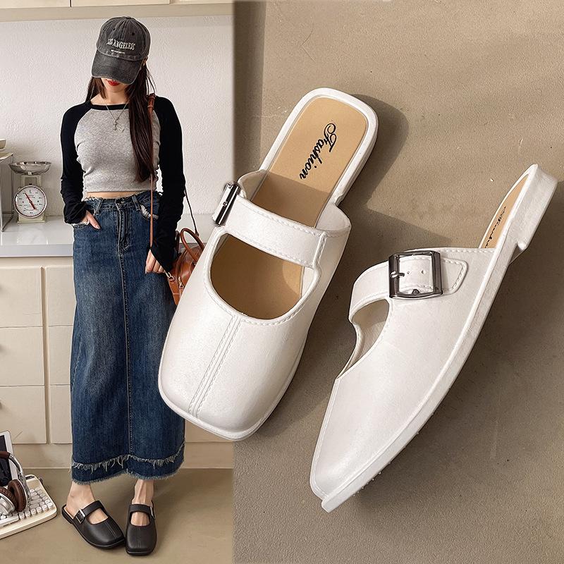 Trendy French Style Niche Closed-Toe Sandals for Women 2025 Summer ...