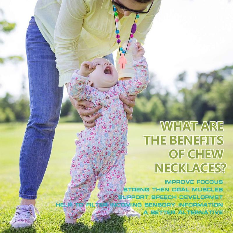 Silicone Chewing Pendant ADHD Biting Teething Stick Teether Necklace ...