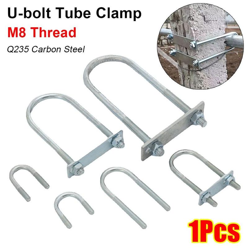 1Pcs New Galvanized Q235 Carbon Steel M8 Round Tube Clamp With - TikTok ...