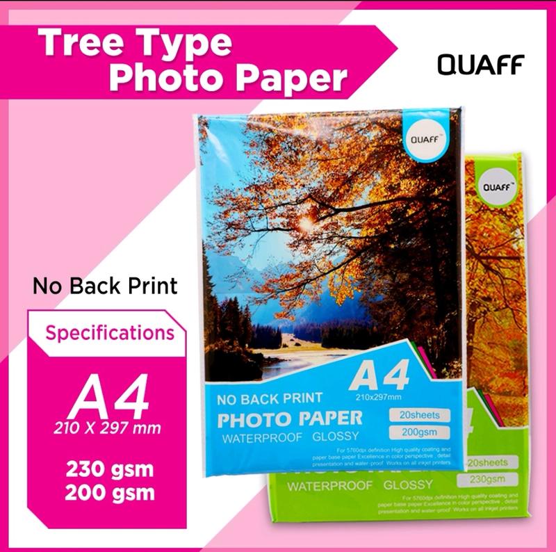 QUAFF Tree Type Photo Paper Glossy No Back Print A4 Size (20 - TikTok ...