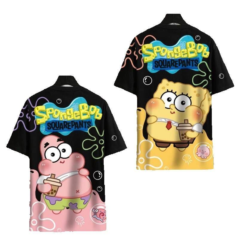 Kemeja-T Anime, Rekaan SpongeBob SquarePants, Baju Lengan Pendek ...