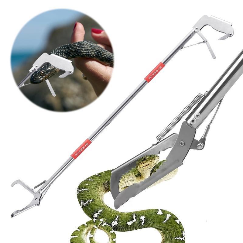 Stainless Steel Snake Grabber Tool 3 Section Foldable Rattlesnake ...