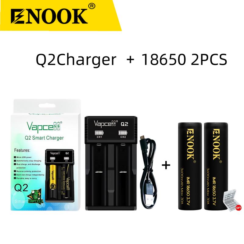 (Gift charger)Enook 18650 Battery 3600mAh 35A Rechargeable 3.7V ...