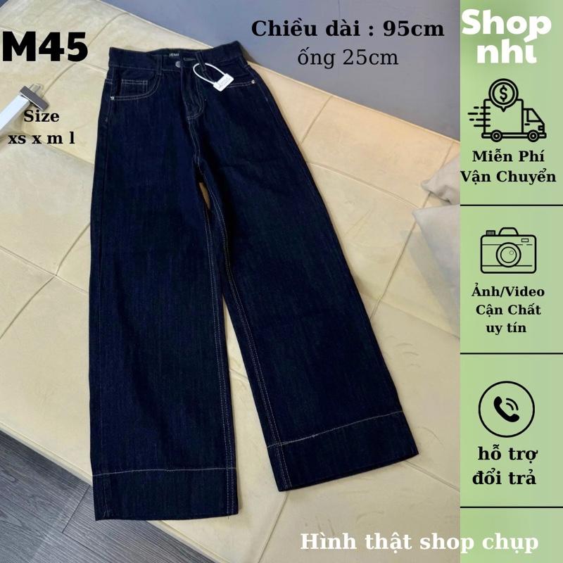 Quần jean ống suông xanh than 25cm dài 95cm . Đủ Size S/M/L - TikTok ...