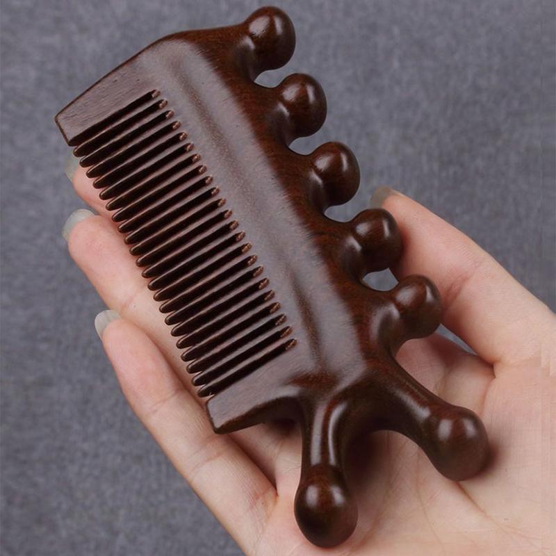 3 in 1 Meridian Massage Comb Five-Tooth Handleless Wooden Point ...