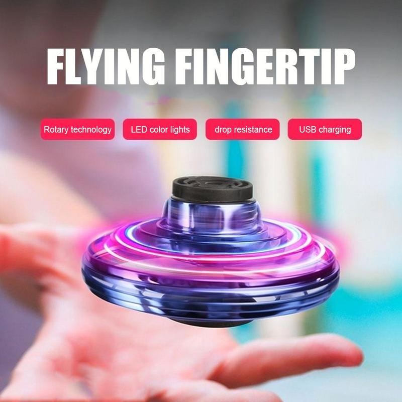 Flying Spinner With Light Drone Ball Kids Ufo Boomerang Finger - TikTok ...