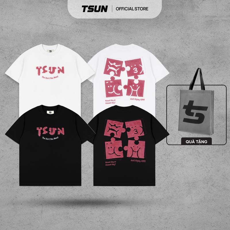 Áo Thun TSUN Puzzle Tee - 2 Màu - [UNISEX] - Thêu Lông Logo Xếp ...