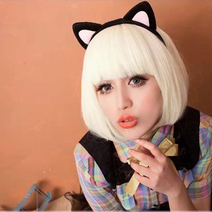 European and American style wig head cover, beige bocut wig head ...