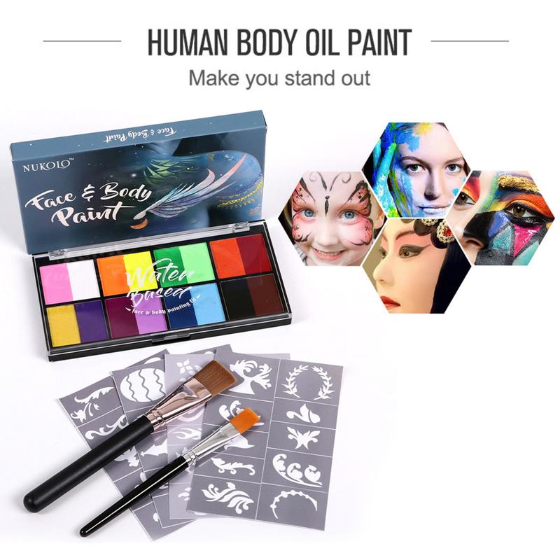 Jvujgcz_ 8-color Double Color Palette Non-toxic Body Paint Vibrant ...