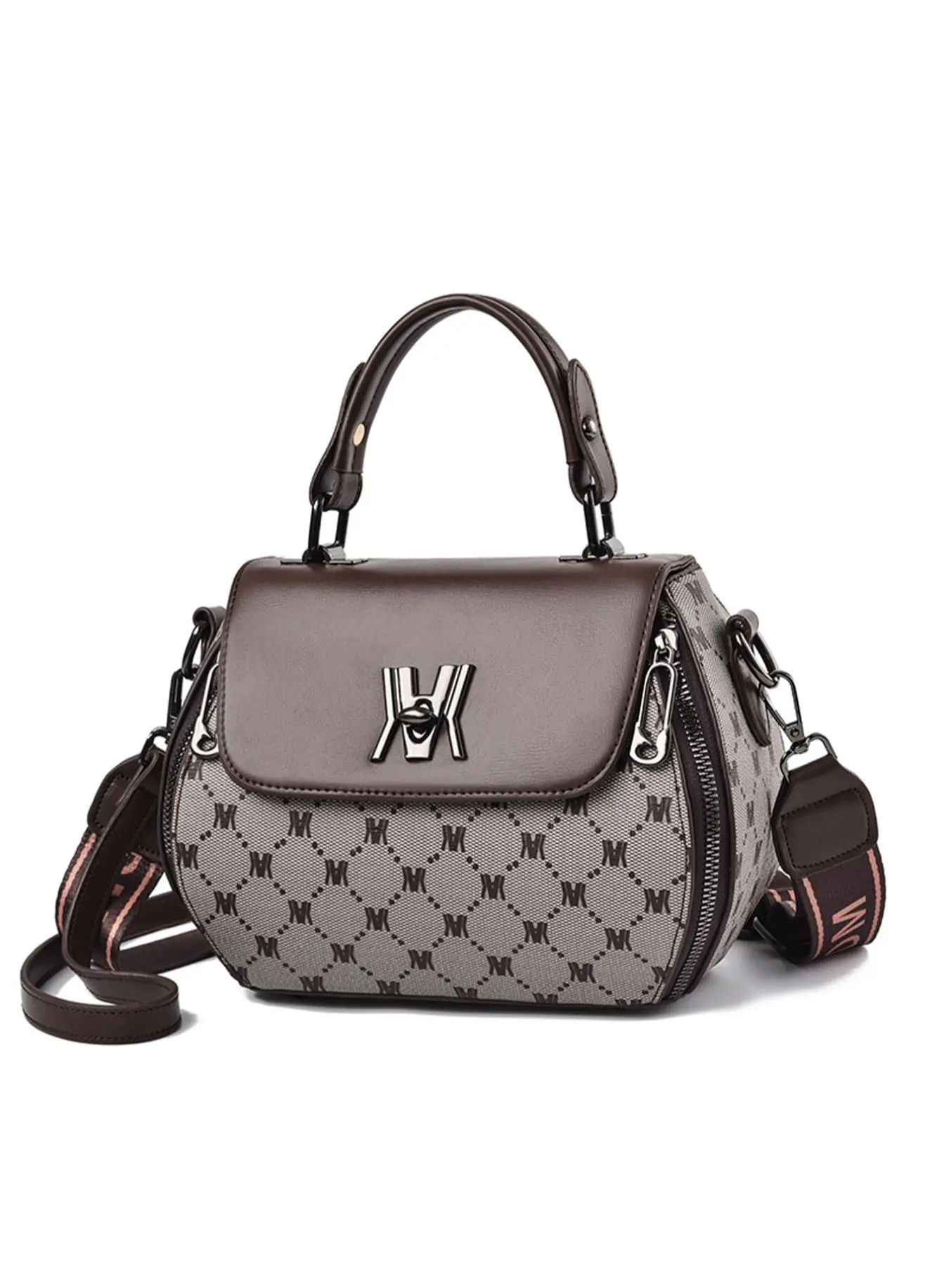 Women's Fashionable Geometric Pattern Boston Bag & Pouch Bag - TikTok Shop