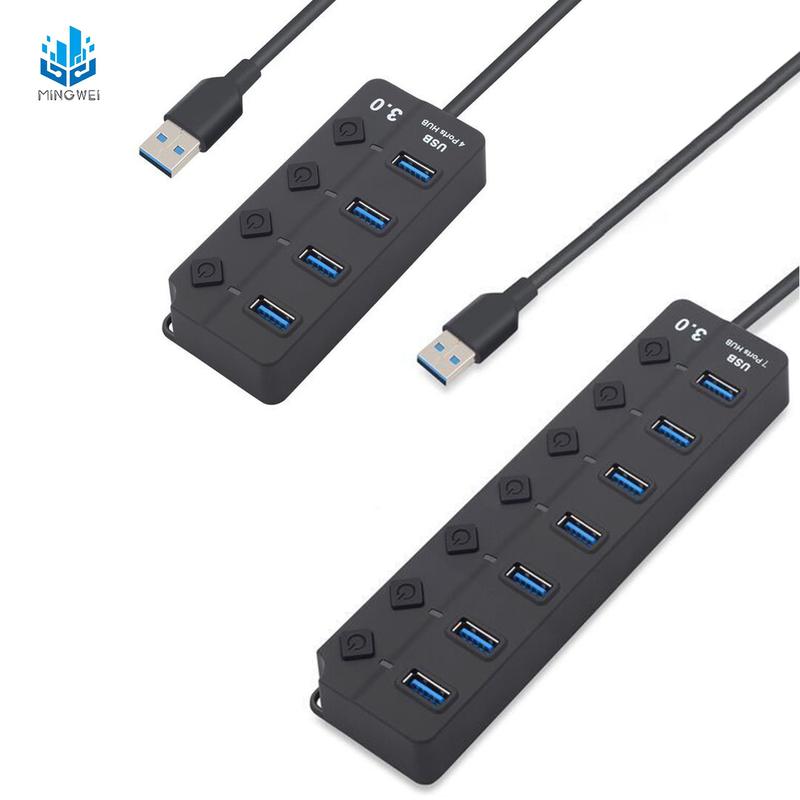 4/7 Ports Splitter Multi USB 3.0 Hub Expander USB Aksesori Komputer PC ...