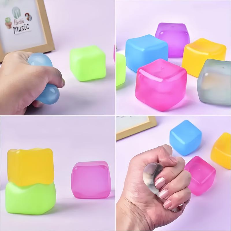 Taba Small Square Soft Rubber Toy, Cute TPR Ice Cube Shape, Jelly ...