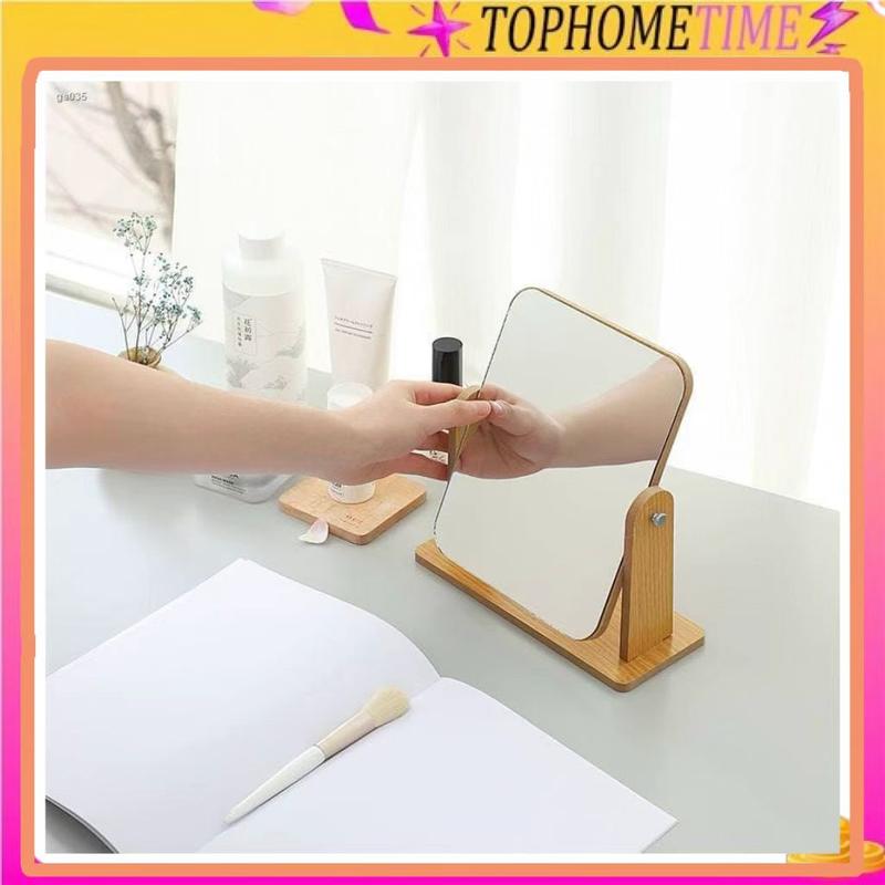 Wooden Mirror Stand Rectangular Rotatable Mirror Makeup Mirror - TikTok ...