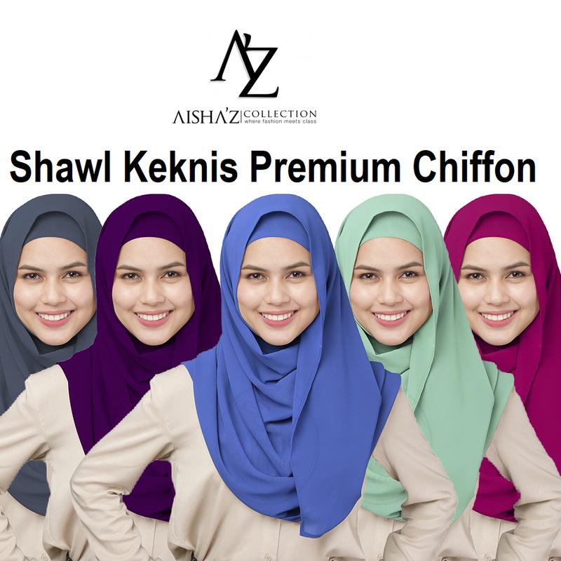 Shawl Keknis Chiffon aka Shawl Premium Chiffon Plain, Shawl Chiffon ...