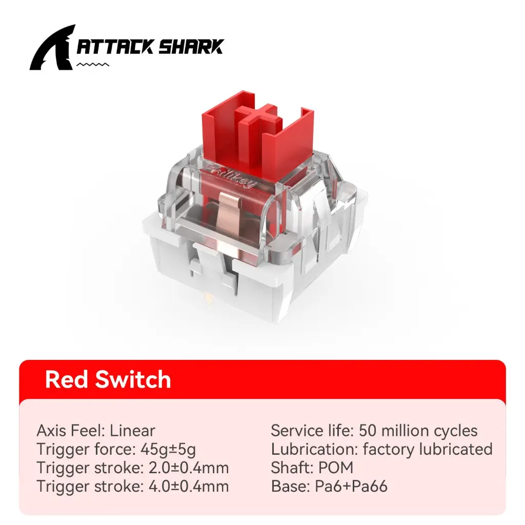 Combo 10 Trục swtich Attack Shark bàn phím cơ - Trục cơ bàn phím ( Red ...