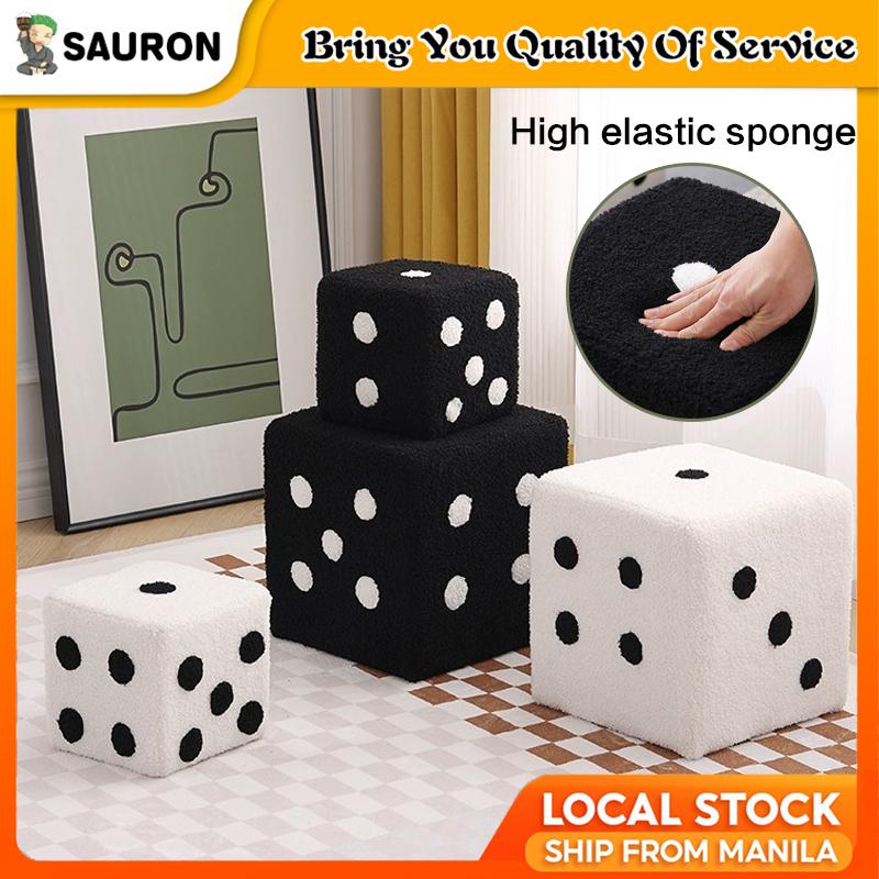 Lamb's Wool Dice Stool Children's Creative Low Stool Solid Wood ...