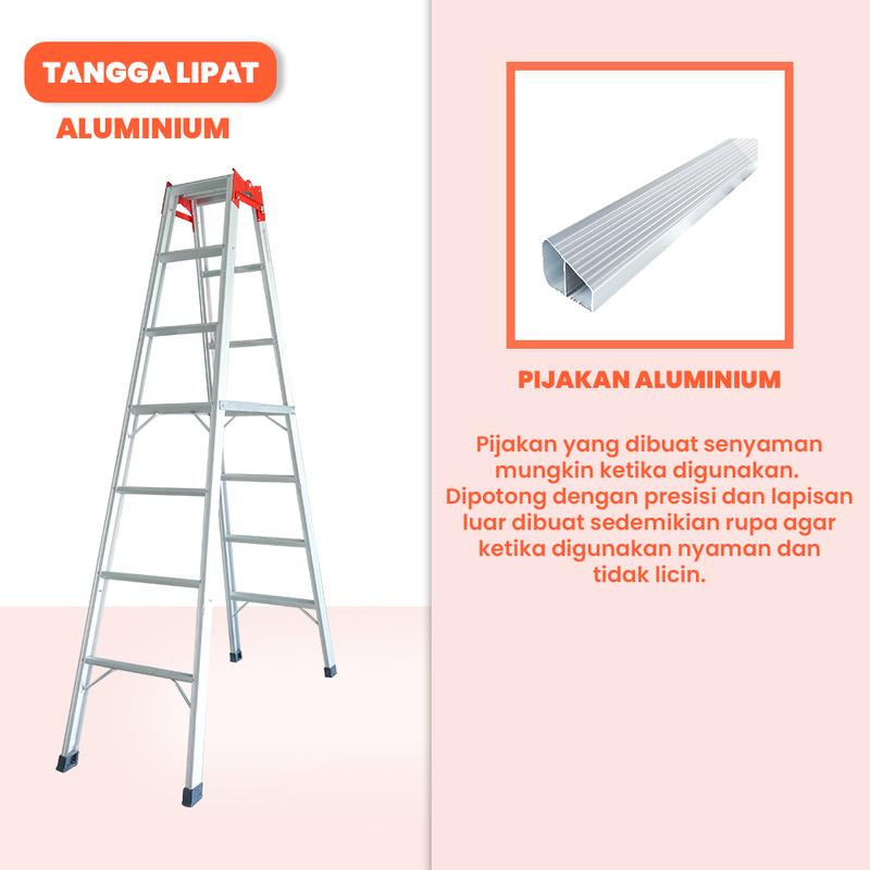 Tangga Lipat Aluminium Besar Multifungsi Tinggi 2,5 Meter Anti Karat ...