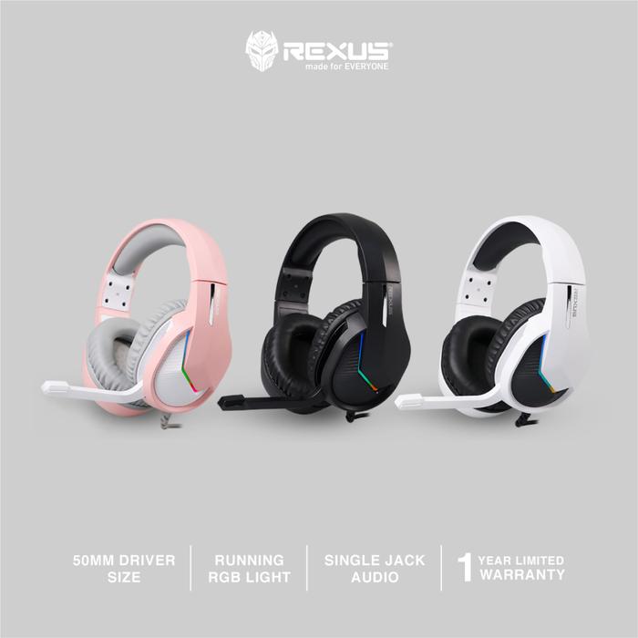 Promo Rexus Vonix F80 - Headset Gaming - Dengan Lampu LED - White ...