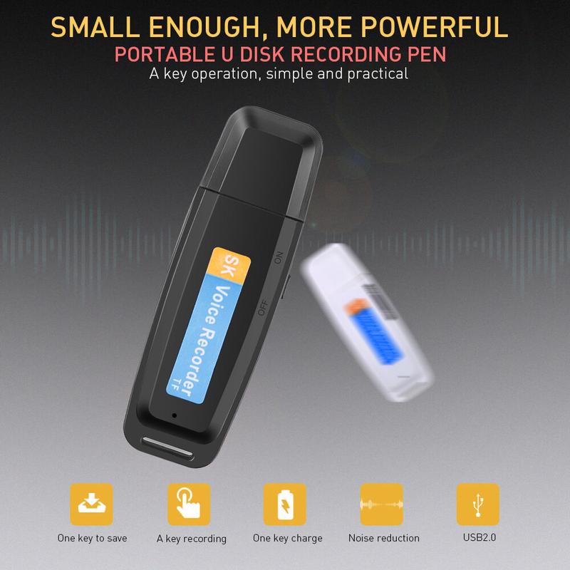 Perakam Suara Mini, USB 2.0, Dictaphone Digital, Perakam Audio ...