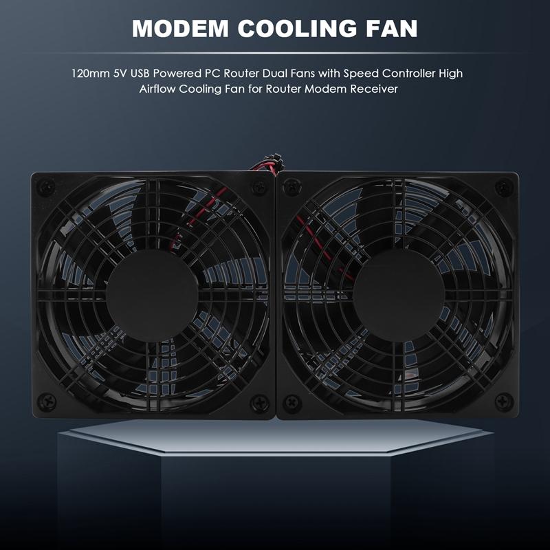 120Mm 5V USB Powered PC Router Dual Fans High Airflow Coolin - TikTok ...