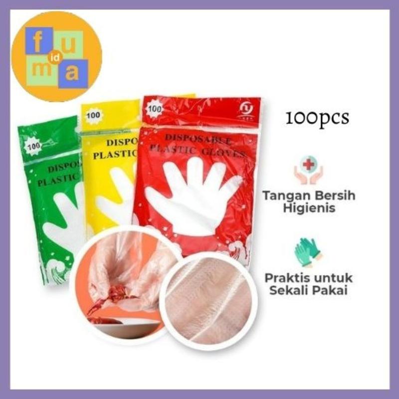 Sarung Tangan Plastik Isi 100Pcs Disposable Plastic Glove / Sarung - Shop | Tokopedia