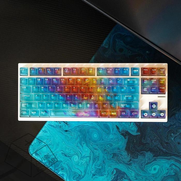Jual Keycap Iridescent Mist Gradient Foggy Cherry Profile 119key ...