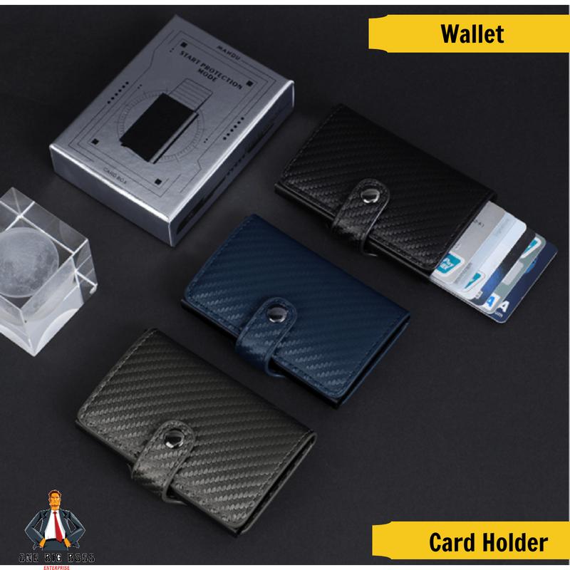 Dompet PU Mandu Lelaki Pemegang Kad Dompet Dompet Bergaya dengan Katrij ...