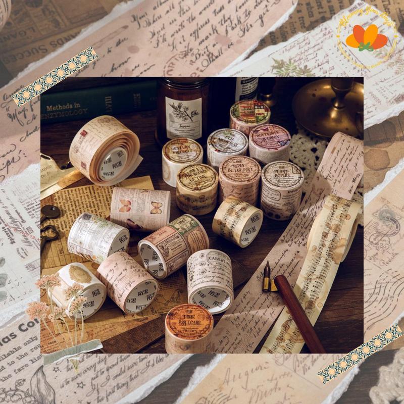 Washi tape selotip gambar vintage dekorasi scrapbook album jurnal ...
