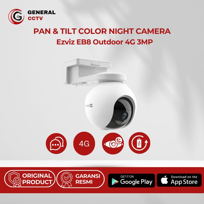 Promo EZVIZ EB8 4G 3MP Outdoor Color Night Pan & Tilt CCTV + Solar ...