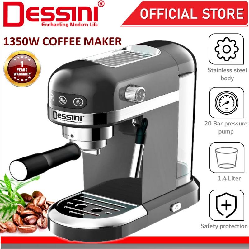 DESSINI ITALY 20 Bar 1.4L Espresso Coffee Maker Brew Froth Cappuccino ...