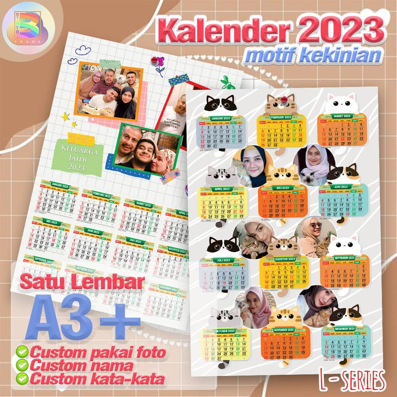 kalender 2023 custom pakai foto L series - Shop | Tokopedia