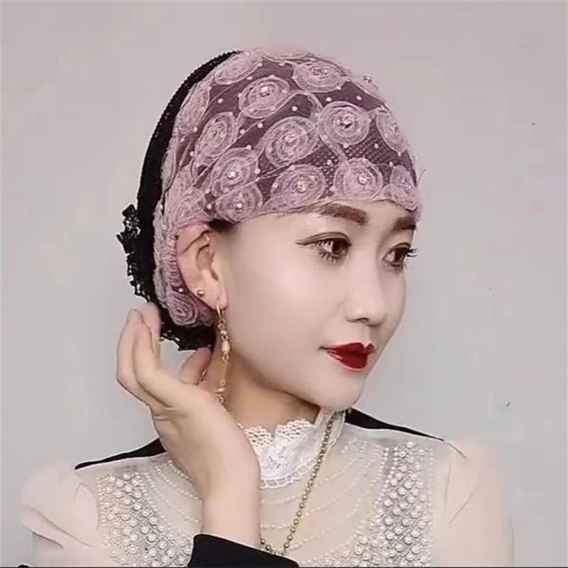 Beautiful Diamonds Flower Women's Lace Turban Hat Breathable - TikTok ...