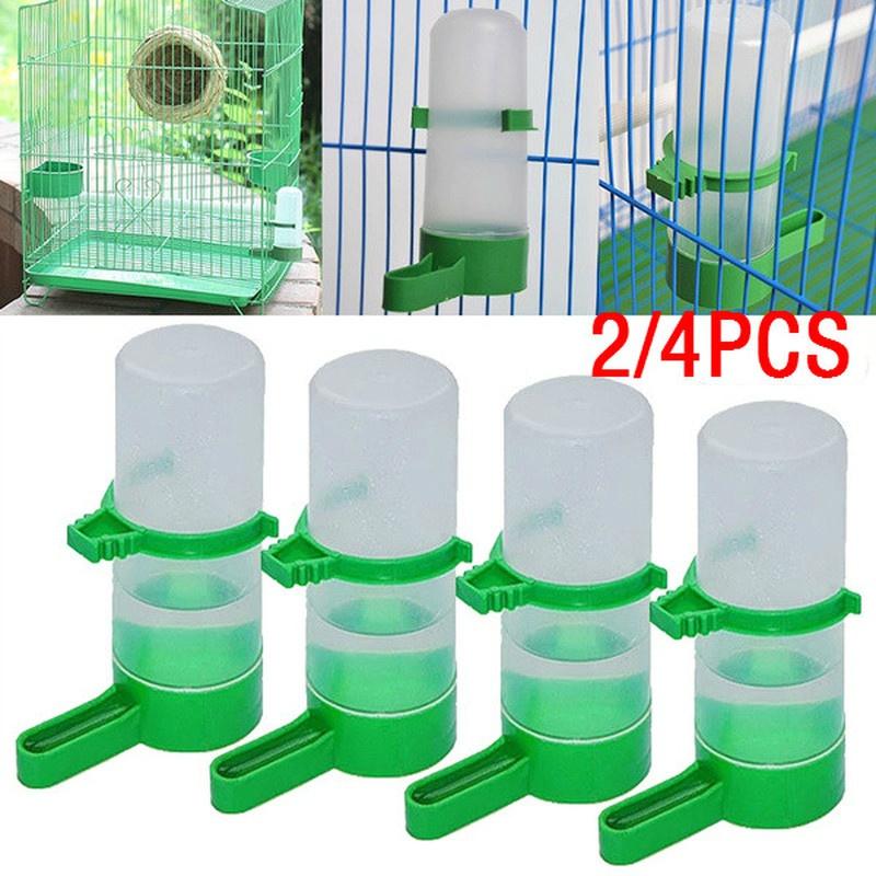2/4Pcs Bird Cage Aviary Water Feeder Parrot Canary Drinker Waterer ...