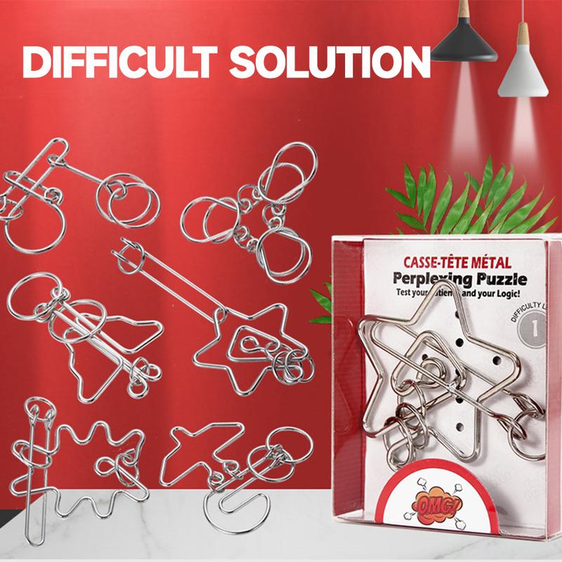 Metal Wire Puzzles IQ Brain Teasers Rope Puzzles Game For Adults ...
