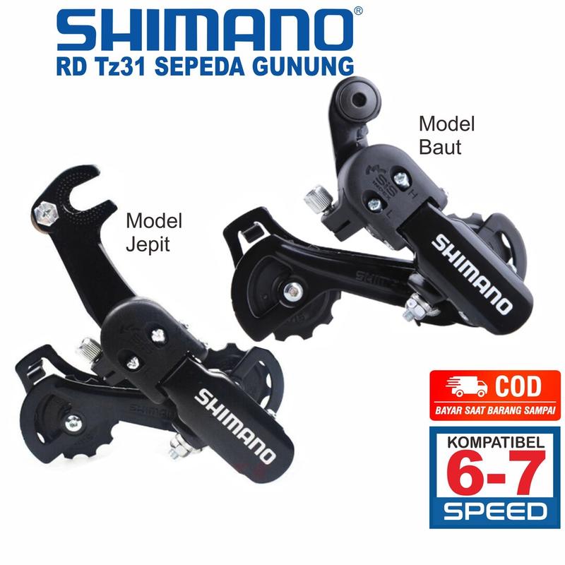(NEW) SHlMAN0 RD-TZ-3I Jepit Rear Derailleur Operan Sepeda 5-6-7 - Shop ...