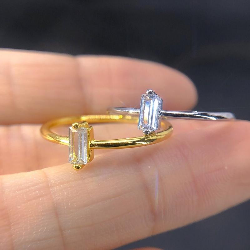 Simple Emerald Cut Slim Band Ring - TikTok Shop Philippines