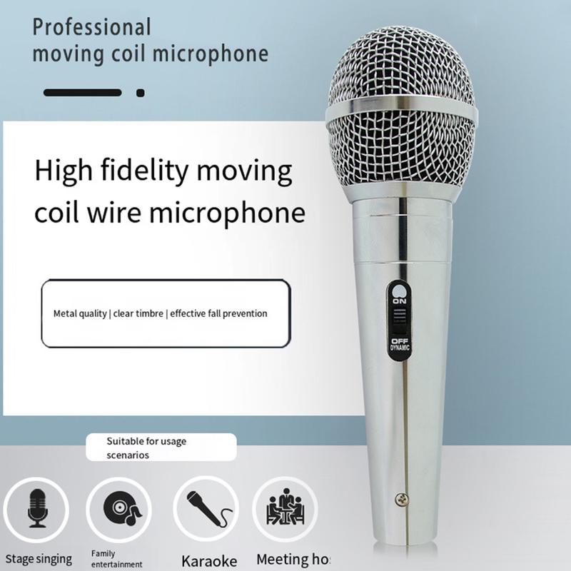 Home wired microphone full metal moving coil microphone KTV audio ...