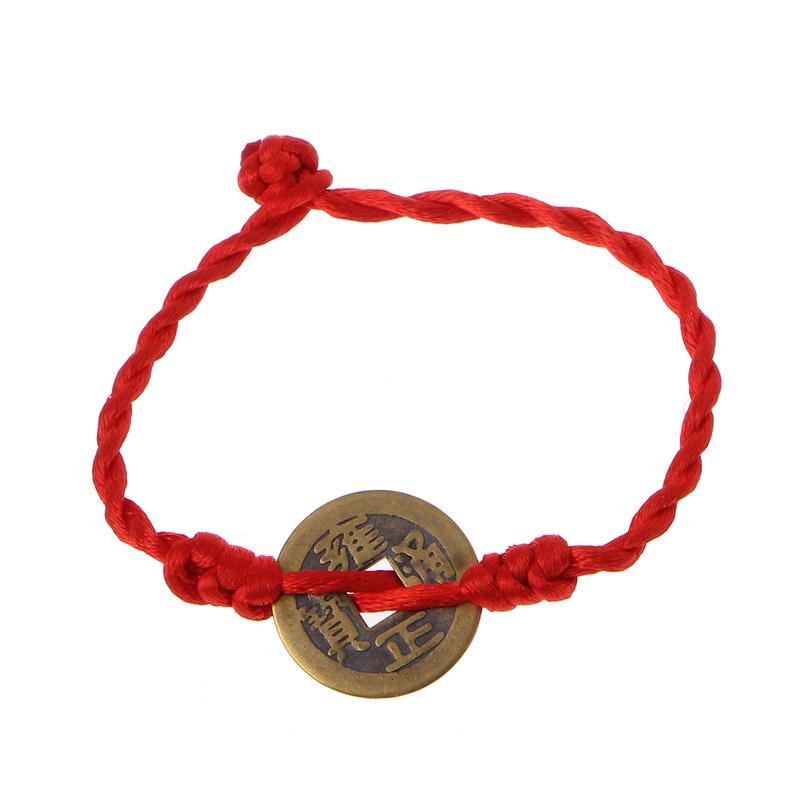 Lucky Copper Coin Pendant Chinese Wealth Bracelet Red String - TikTok ...